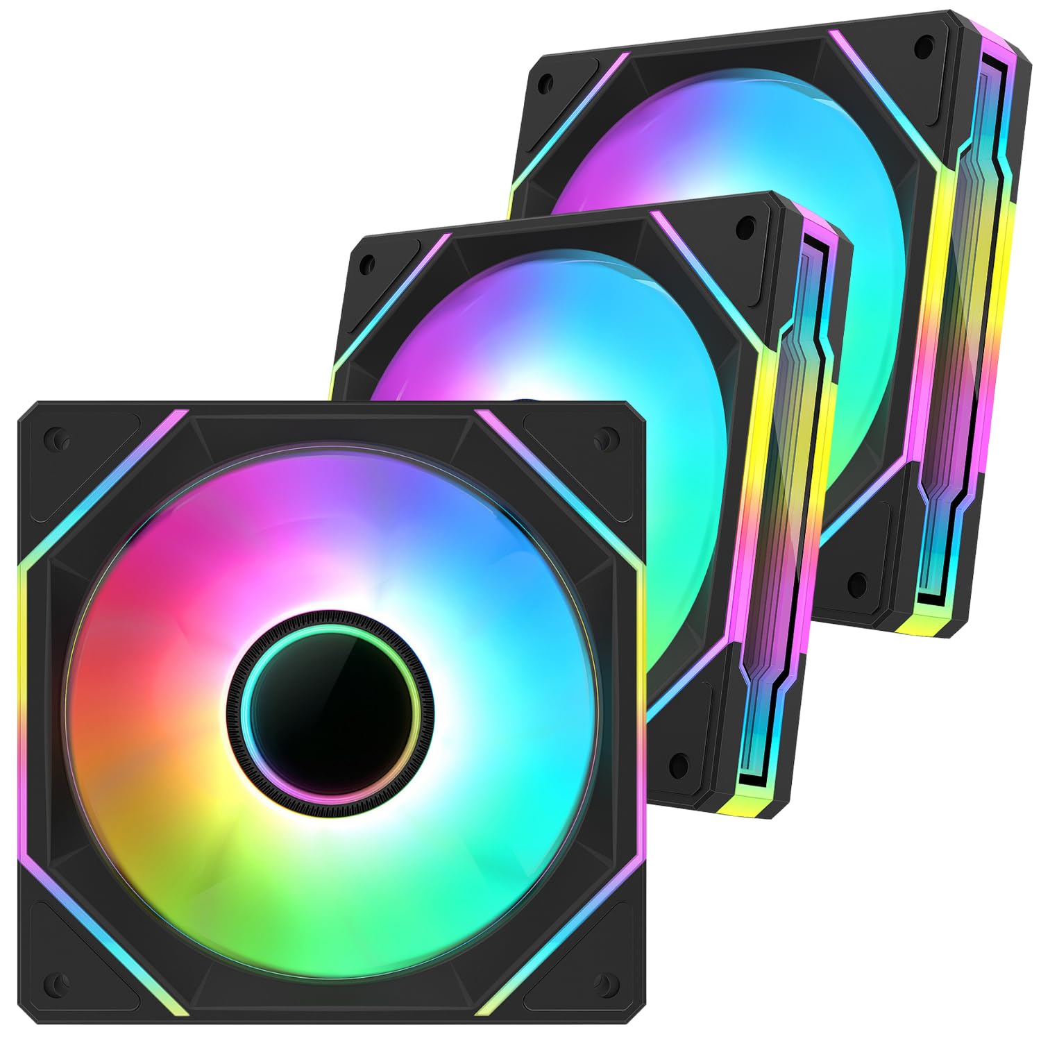 120mm Black Mirror RGB Fans, Premium PC Fans, High Airflow, Ultra-Quiet ...