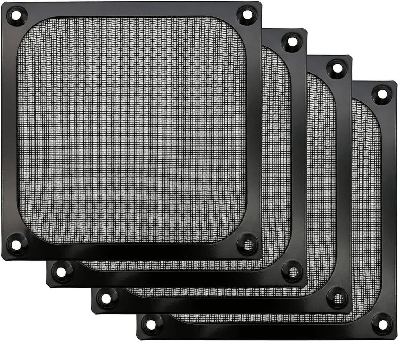 120mm Computer Fan Filter Grills with Screws, Ultra Fine Aluminum Mesh ...