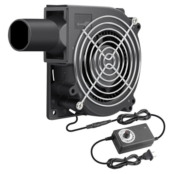 120mm x 32mm Dual Ball Blower Fan 12V with 110v - 240v AC Plug Variable ...