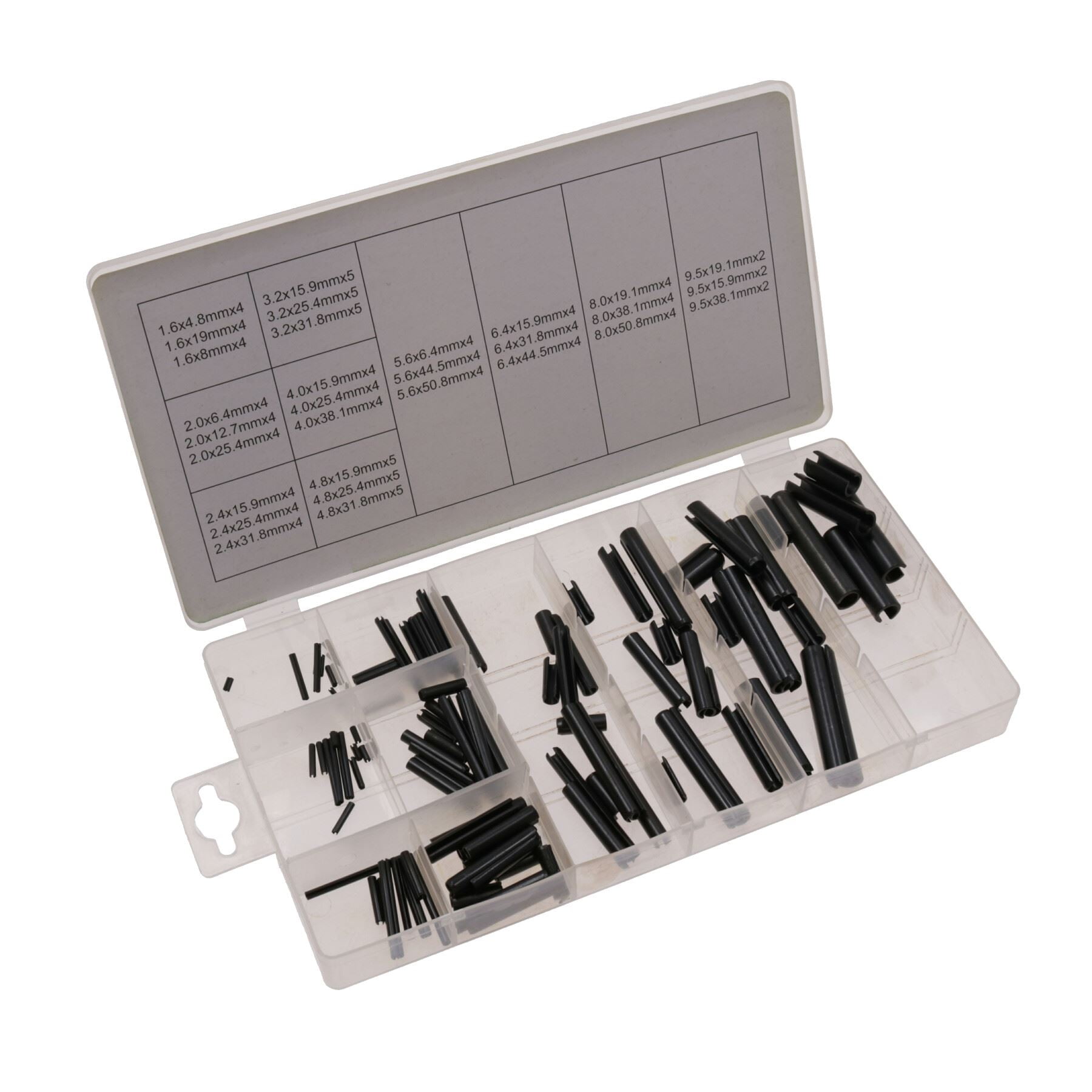 120pc Roll Pin Assortment Slotted Spring Tension Pin Securing Fastener ...