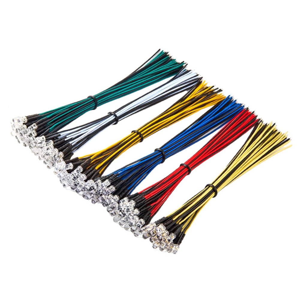 120pcs 12V 5mm LED Diode Lights 6 Colors Pre-wired Micro Led Lights ...