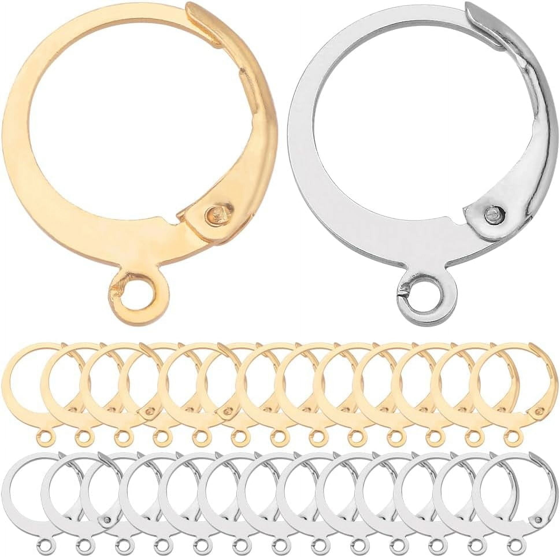 120pcs 2 colors 304 Stainless Steel Leverback Earring Findings with ...