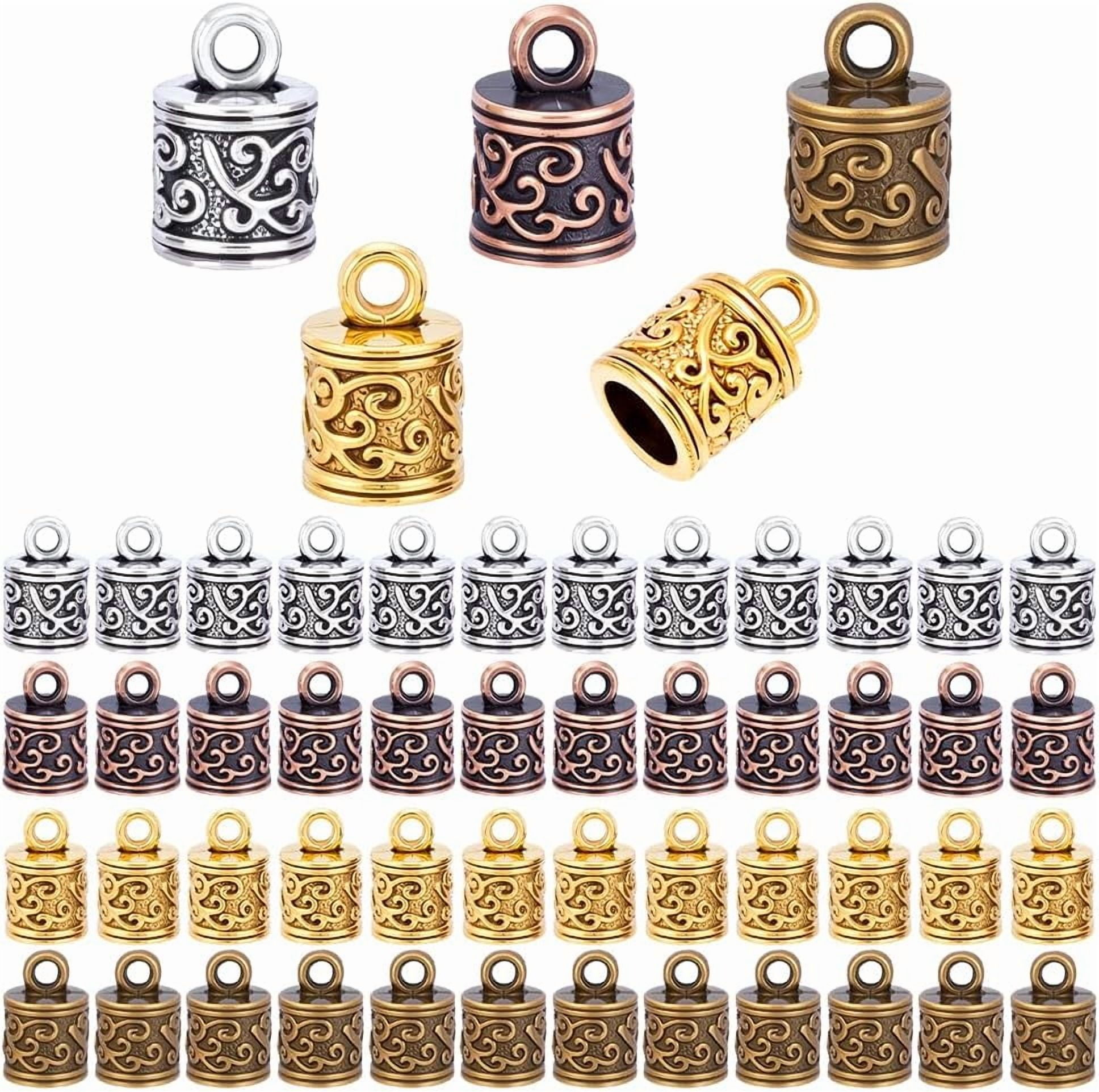 120pcs 4 Colors Cord End Caps Jewellery End Caps Tassel Cap Leather ...