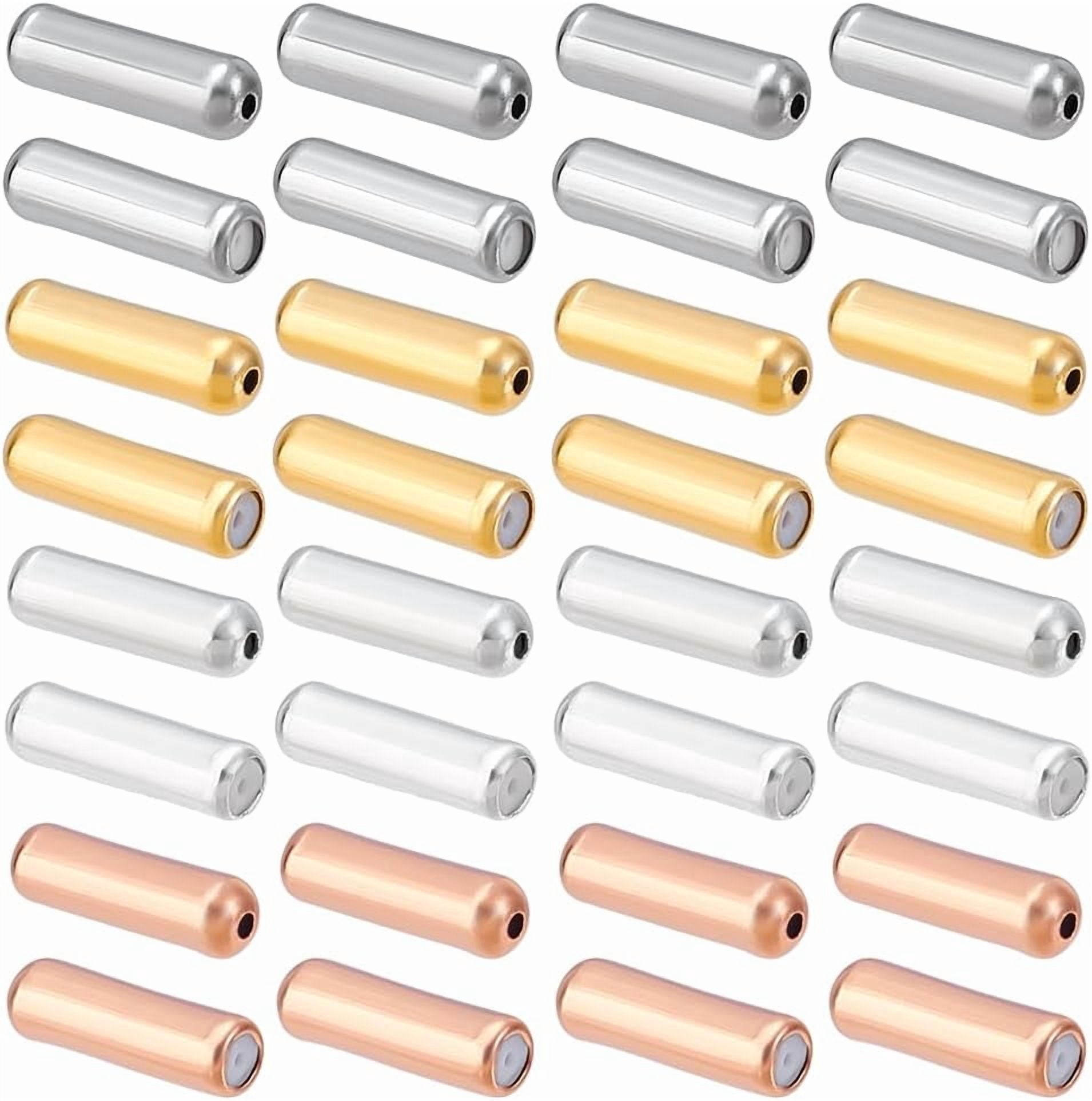 120pcs 4 colors Elite Brass Ear Nuts Column Mixed color 9.5x2.8mm Hole ...