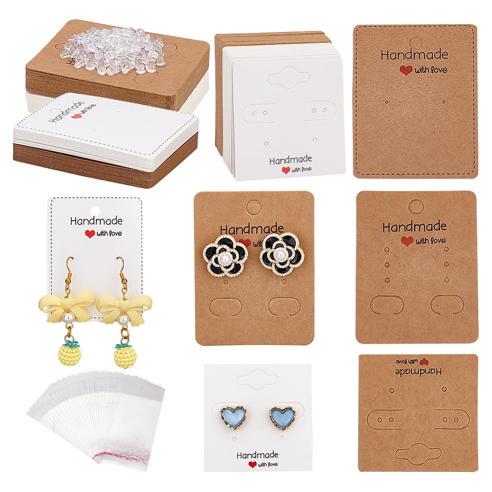 120pcs 6 style Blank Kraft Paper Earring Card Holder for Earring ...
