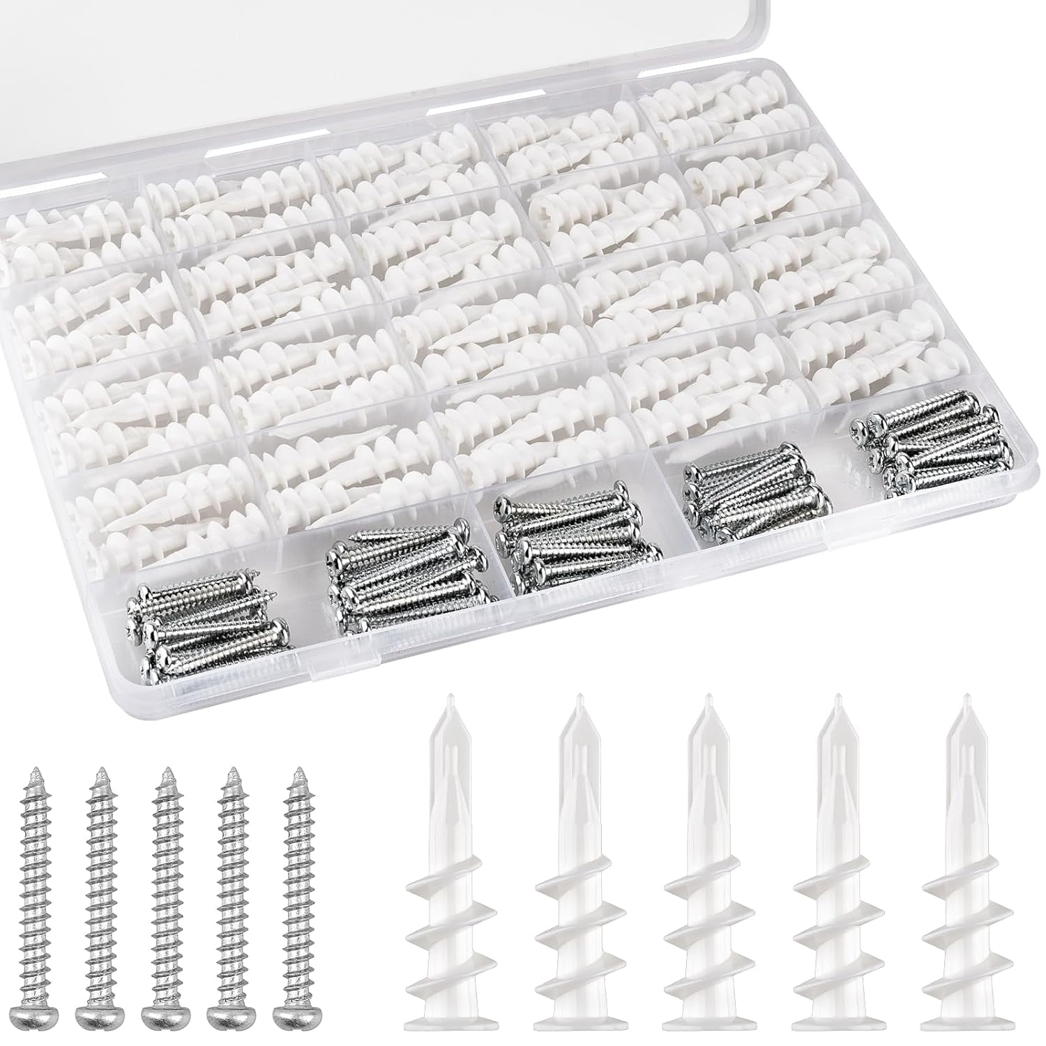 120pcs #8 Self Drilling Drywall Anchors, Premium Wall Anchors, Drywall ...