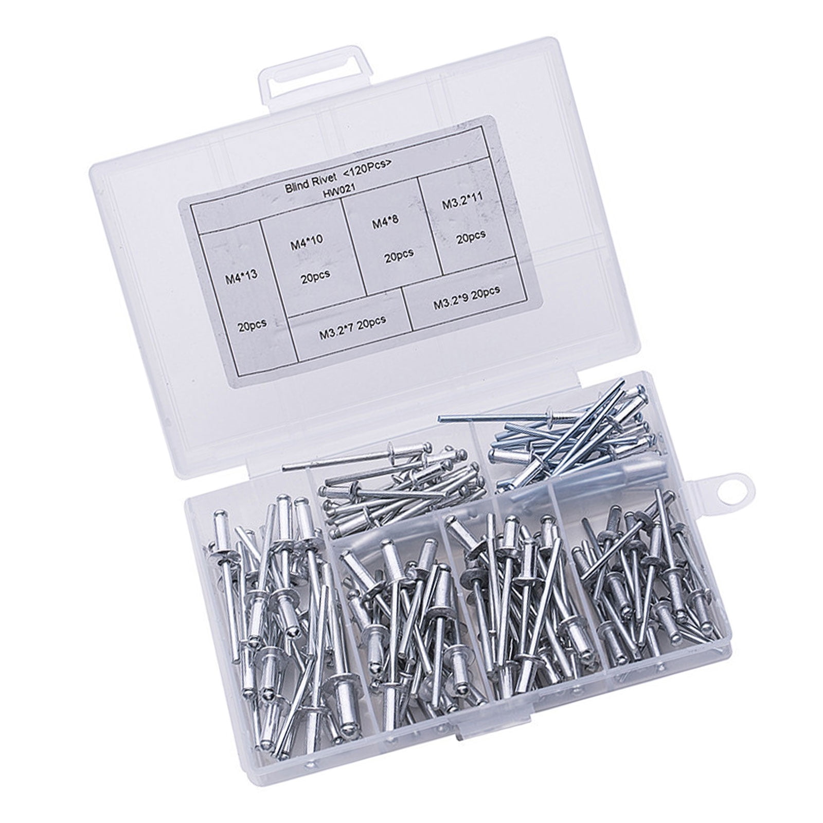 120pcs Aluminum Rivets Set Heavy Duty Rivets Blind Rivets Stable ...