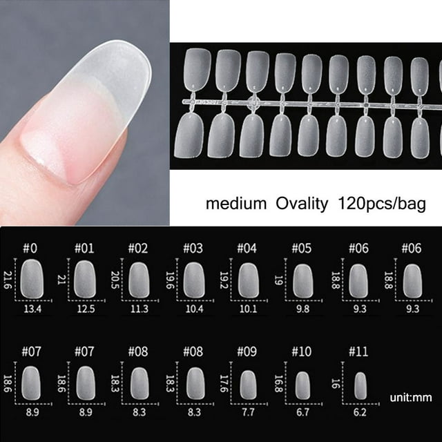 120pcs Bag Nail Tips Coffin Press On Nail Clear Full Cover Fake Nail