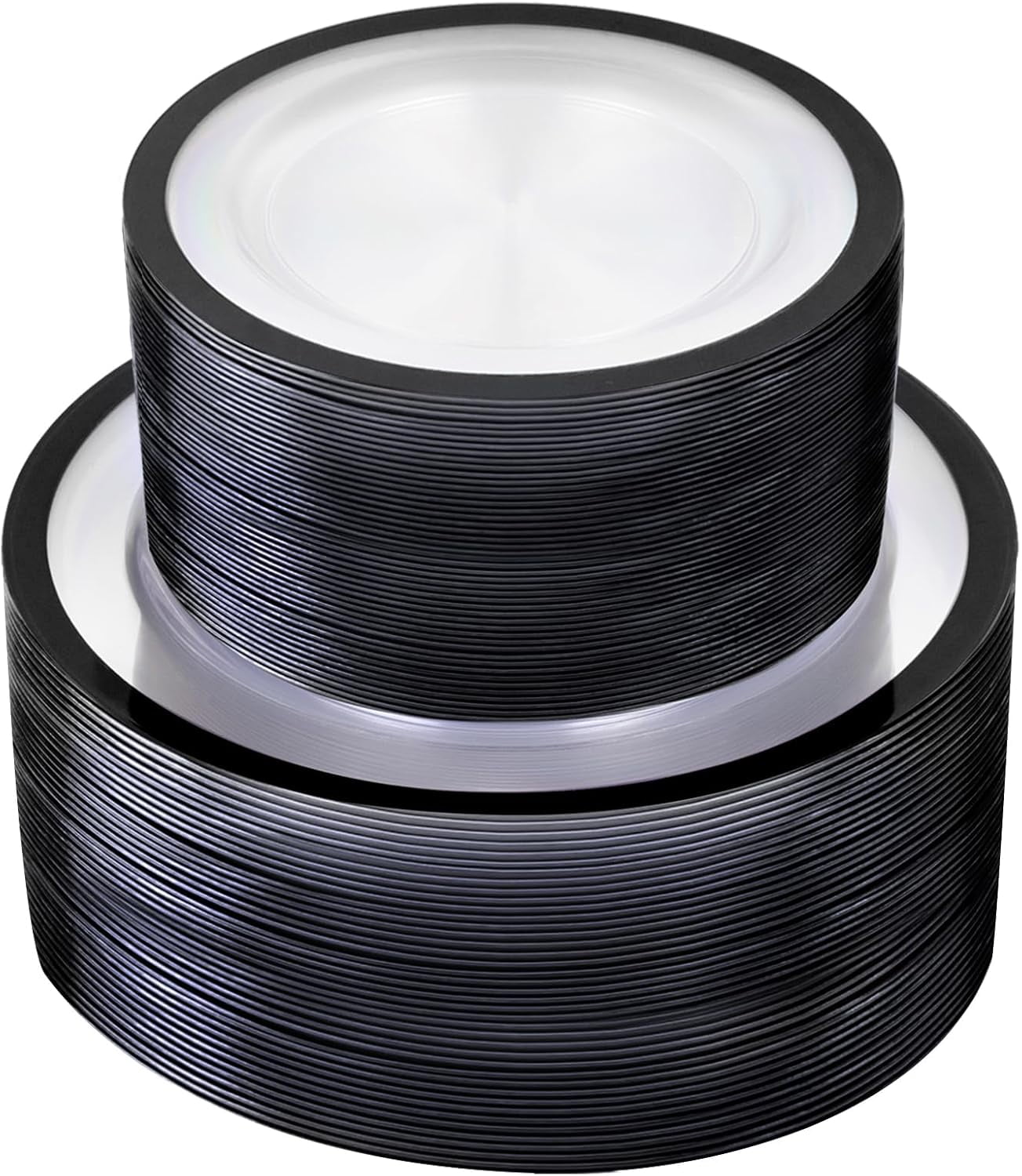 120pcs Black Plates Disposable for Party - Clear and Black Plates ...