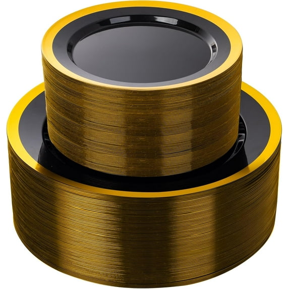 120pcs Christmas Plates Clear and Red Plastic Plates Disposable Heavy ...