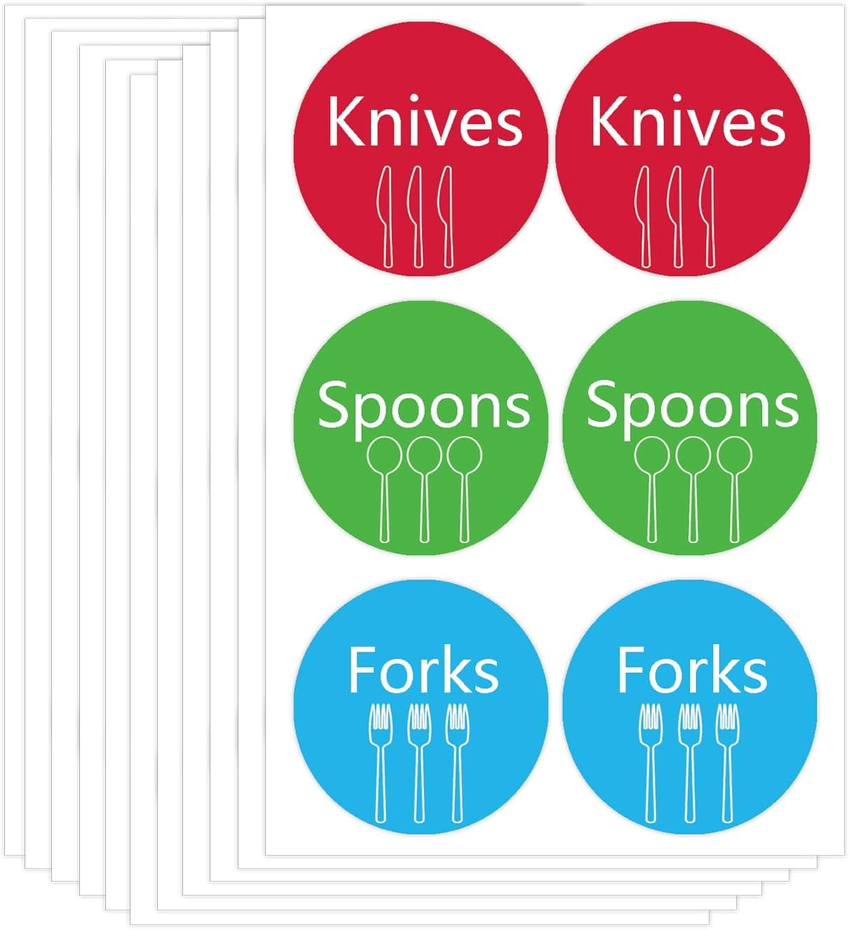 120pcs Cutlery Sign Stickers 2 Inch Meal Planner Stickers for Marking ...