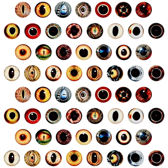 120pcs Dragon Eyes Glass Cabochons Evil Craft Eye Flatback Dome ...