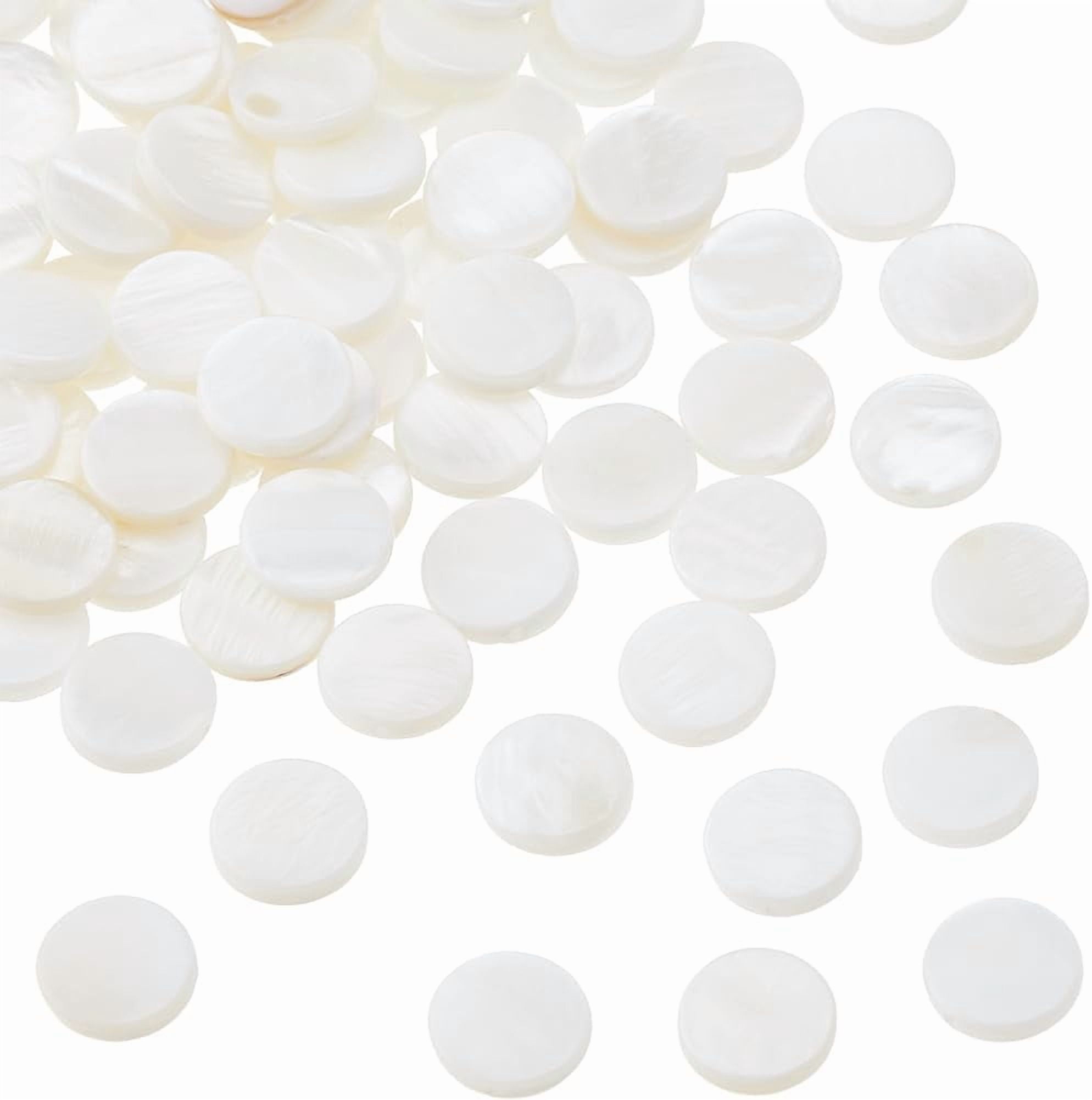 120pcs Flat Round Shell Bead 10mm Freshwater Round Coin Seashells Beads ...