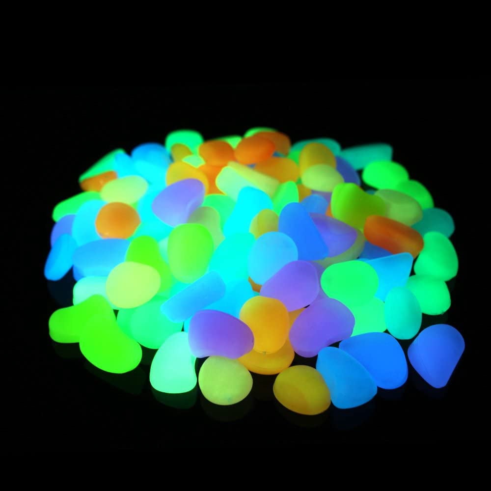 120pcs Glow in The Dark Fish Tank Aquarium Pebbles,Rocks, Glowing ...