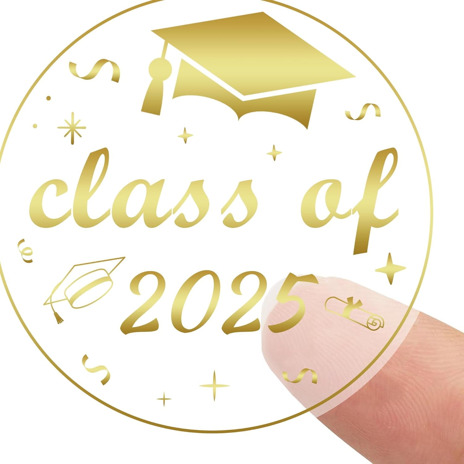 120pcs Graduation Stickers Gold Foil Congrats Grad Adhesive Stickers 1. ...