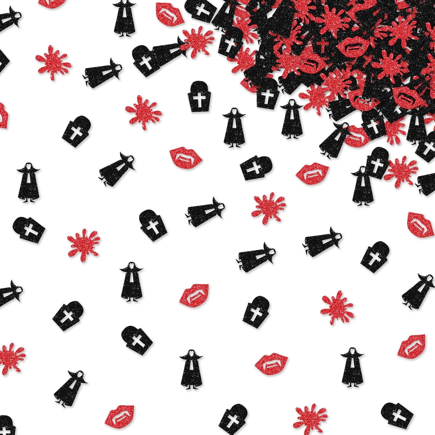 120pcs Horror Confetti, Bloody Table Confetti, Red&Black Glitter ...
