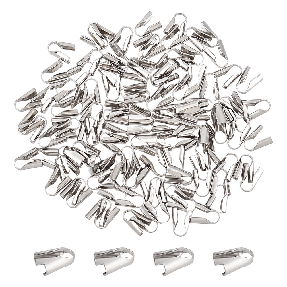 120pcs Leather End Caps 304 Stainless Steel Cord Ends Leather Cord End ...