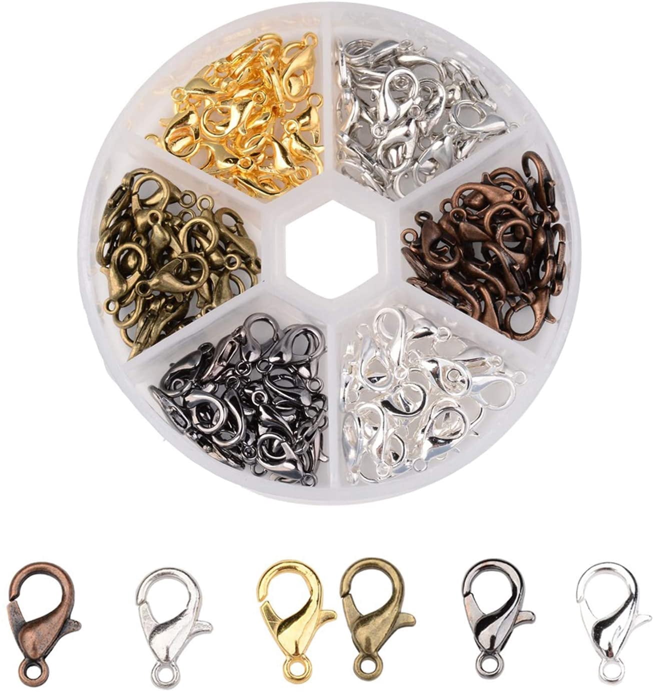 120pcs Lobster Claw Clasps Tibetan Alloy Jewelry Clasps Metal Lobster ...