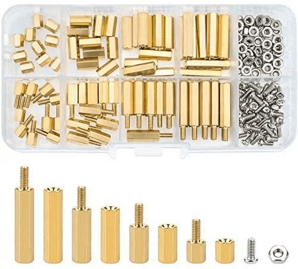 120pcs M3 Copper Brass Pillars Standoff Circuit Spacer PCB Board Nut ...