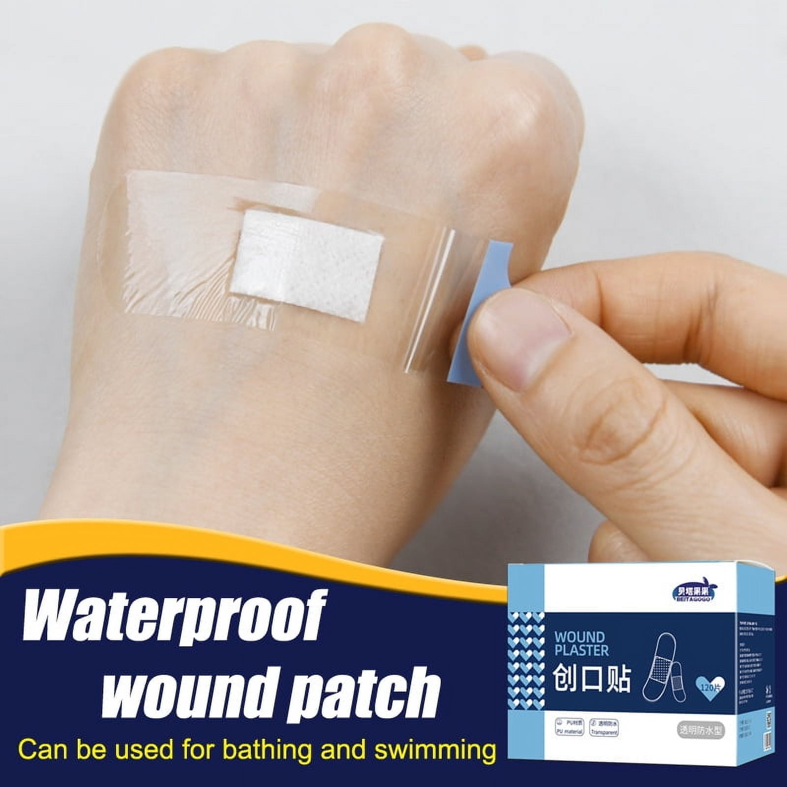 120pcs PU Transparent Waterproof Band Aid Adhesive Medical Strips ...