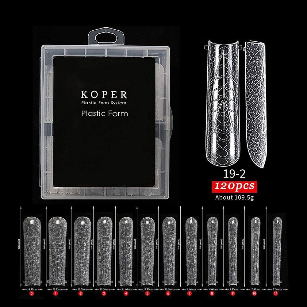 120pcs Poly Dual Forms Nail Gel Quick Building Mold Tips Nail Extension ...