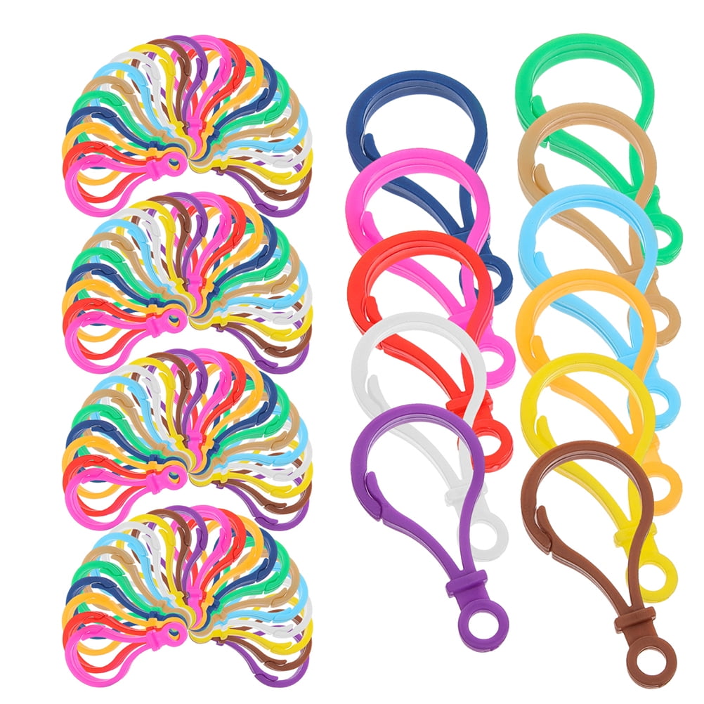 120pcs Portable Multi Color Keychain Clips Plastic Lobster Claw Clasps ...