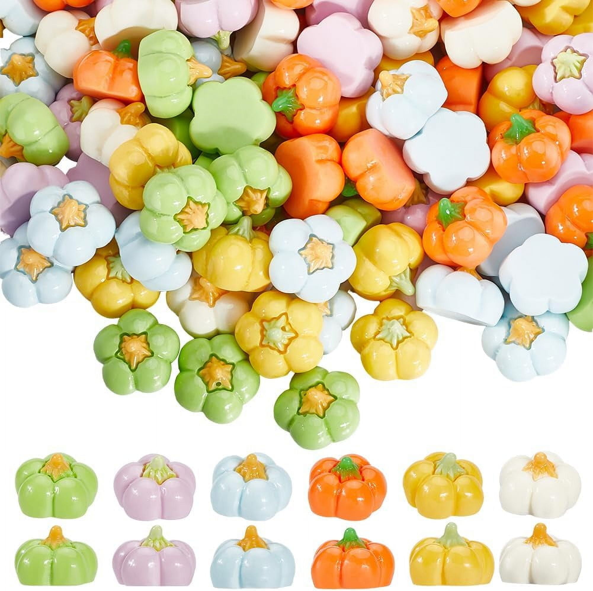 120pcs Pumpkin Resin Charms Autumn Resin Charms Colorful Cute Fall ...