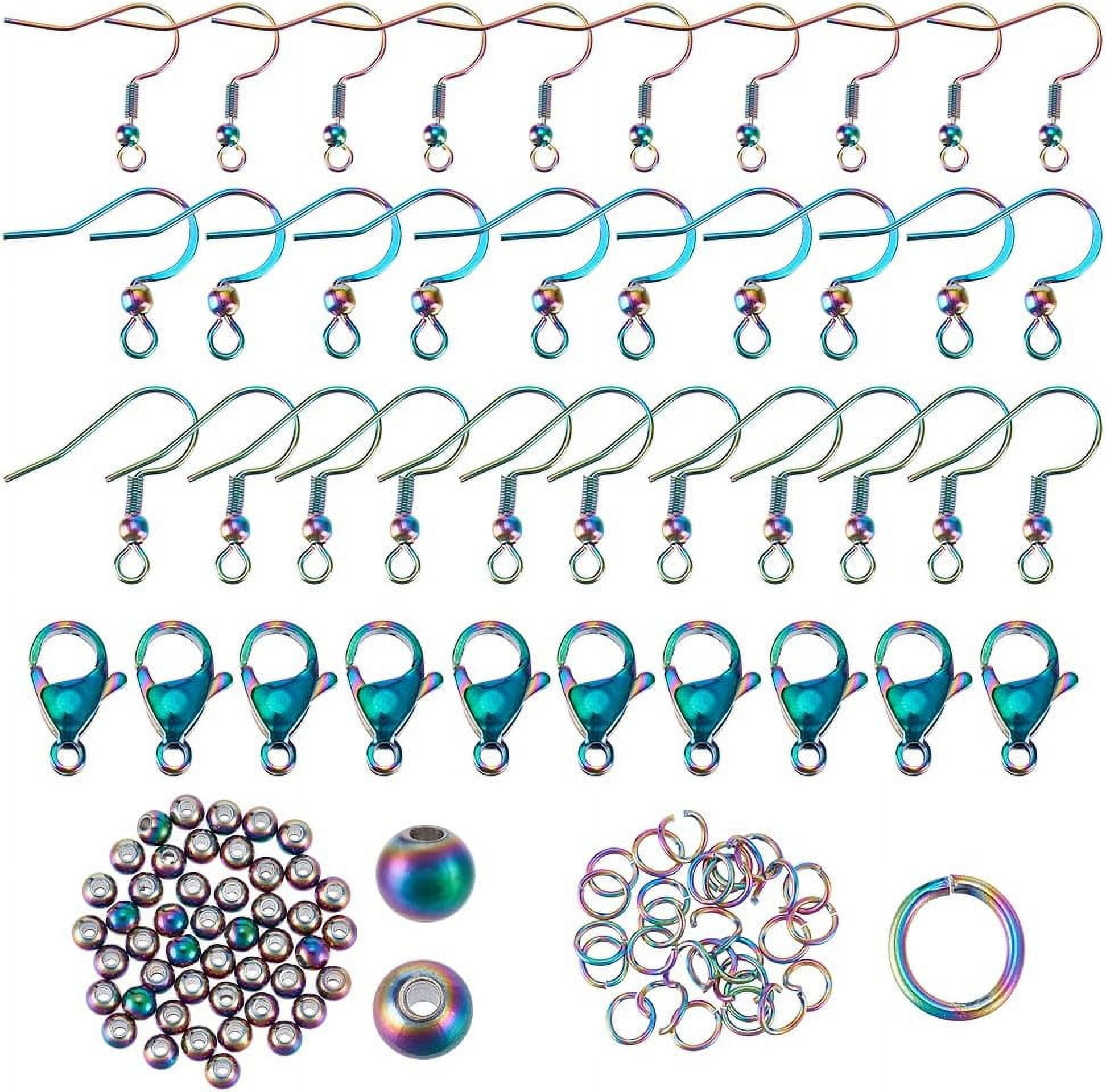 120pcs Rainbow Color Earring Making Kit 3 Sizes Fish Hook Ear Wire with ...