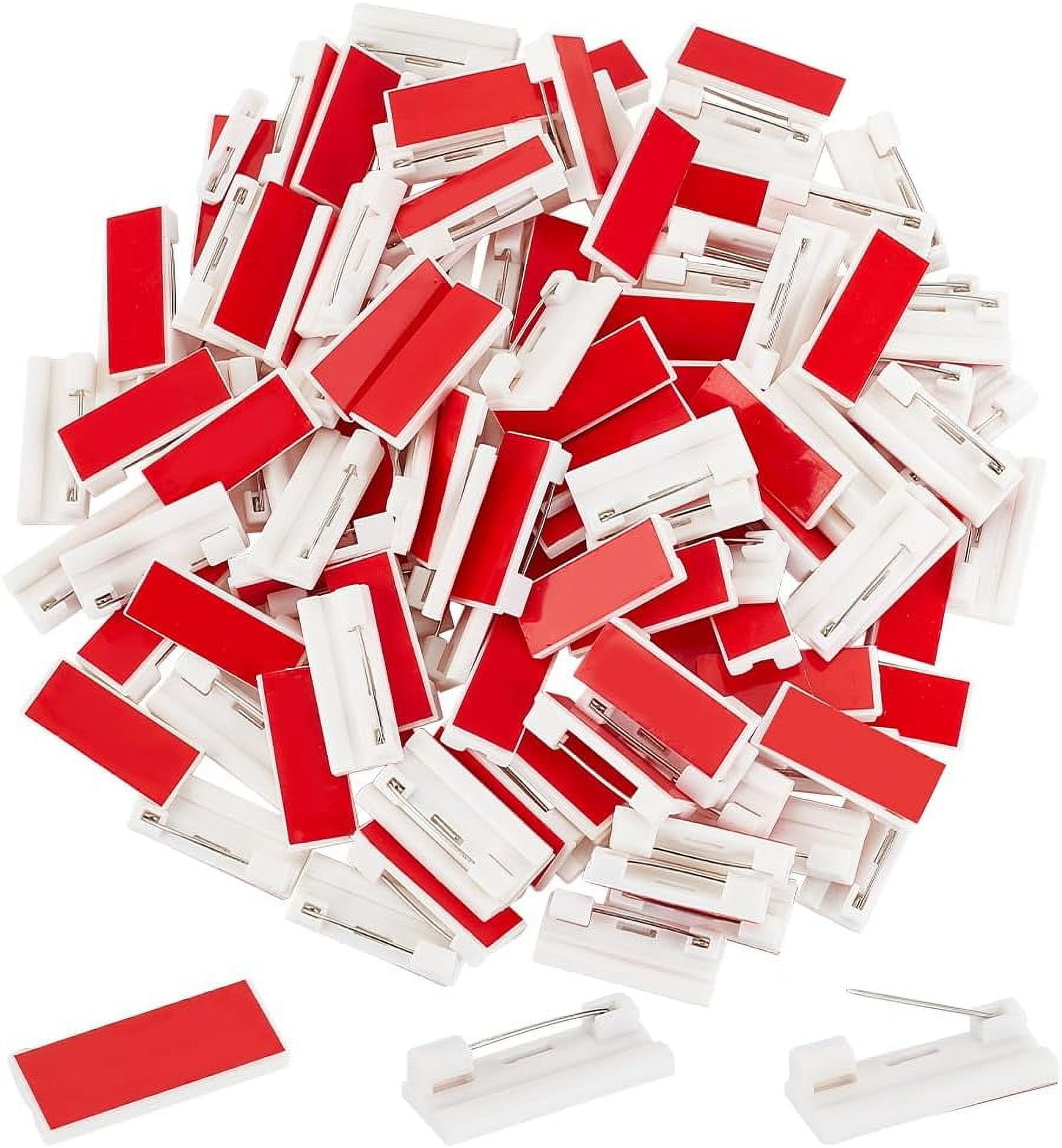 120pcs Safety Bar Pins 1.1 inch Adhesive Name Tag Pins White Adhesive ...