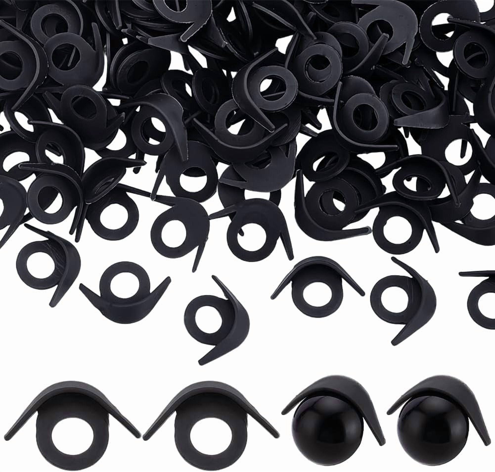 120pcs Safety Eyes Eyelid 23mm Black Double Eyelid Buckles Plastic ...