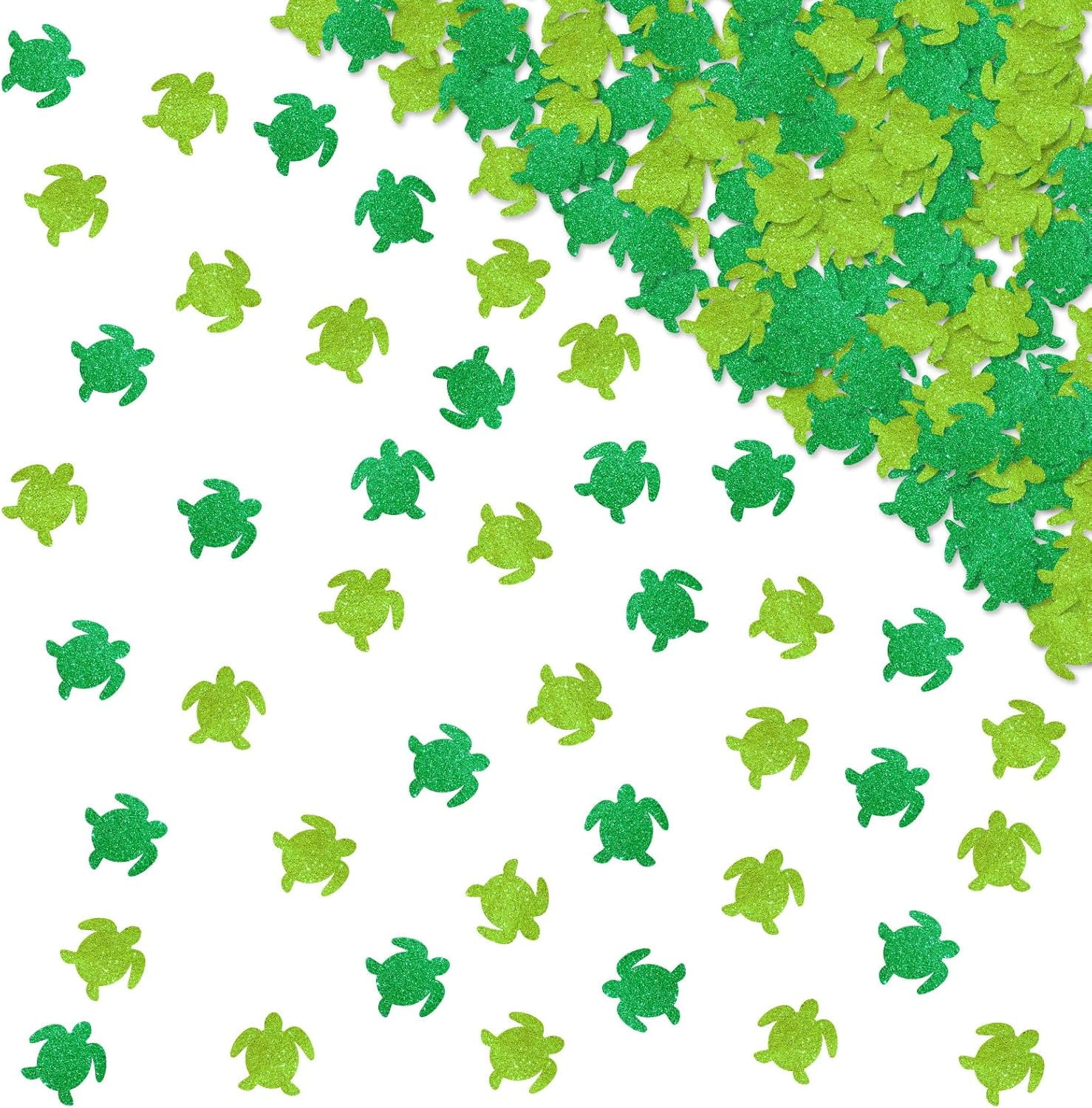 120pcs Sea Turtle Confetti, Ocean Animal Table Confetti, Green Glitter ...