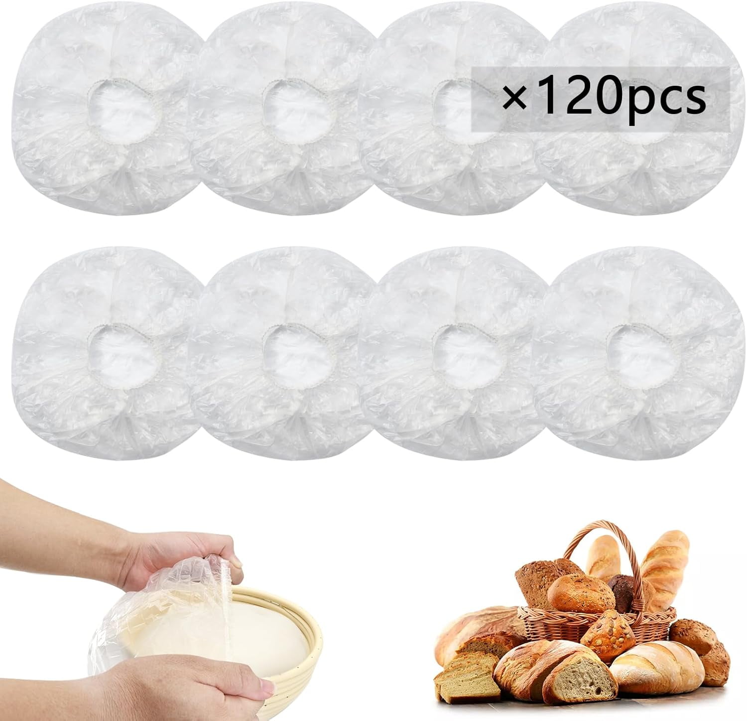 120pcs Shower Caps for Sourdough Bread, Reusable Bowl Covers for ...