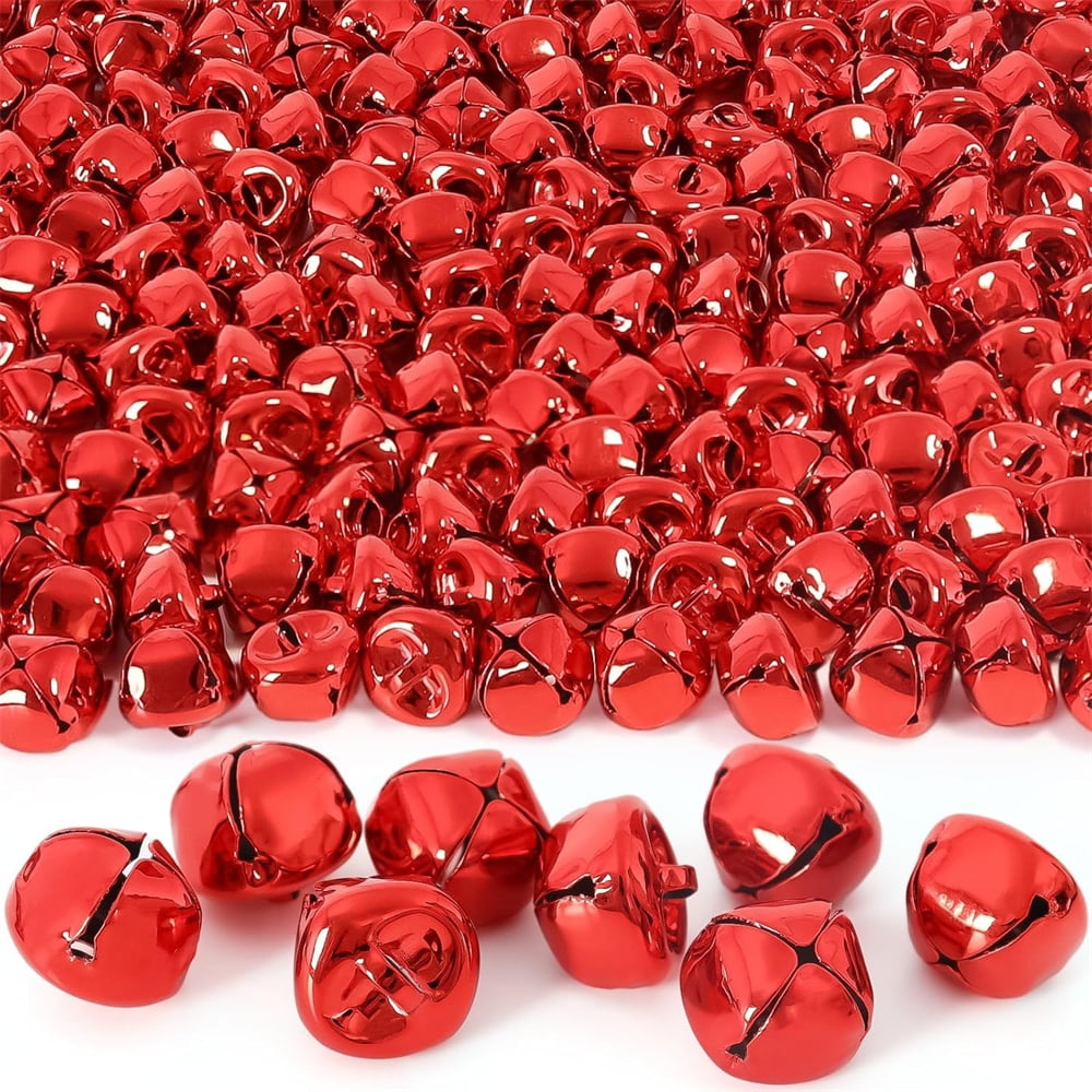 120pcs Small Jingle Bells, NOGIS 0.6 Inch Red Small Craft Bells Bulk ...