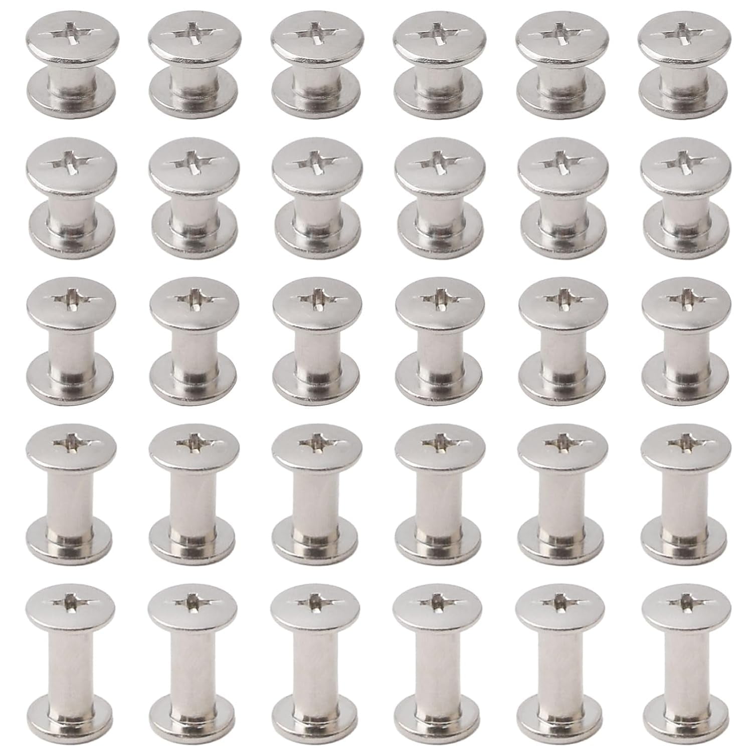 120pcs Stainless Steel Phillips Screws, Chicago Binding Screws, Round Cross Head Stud Screw ...