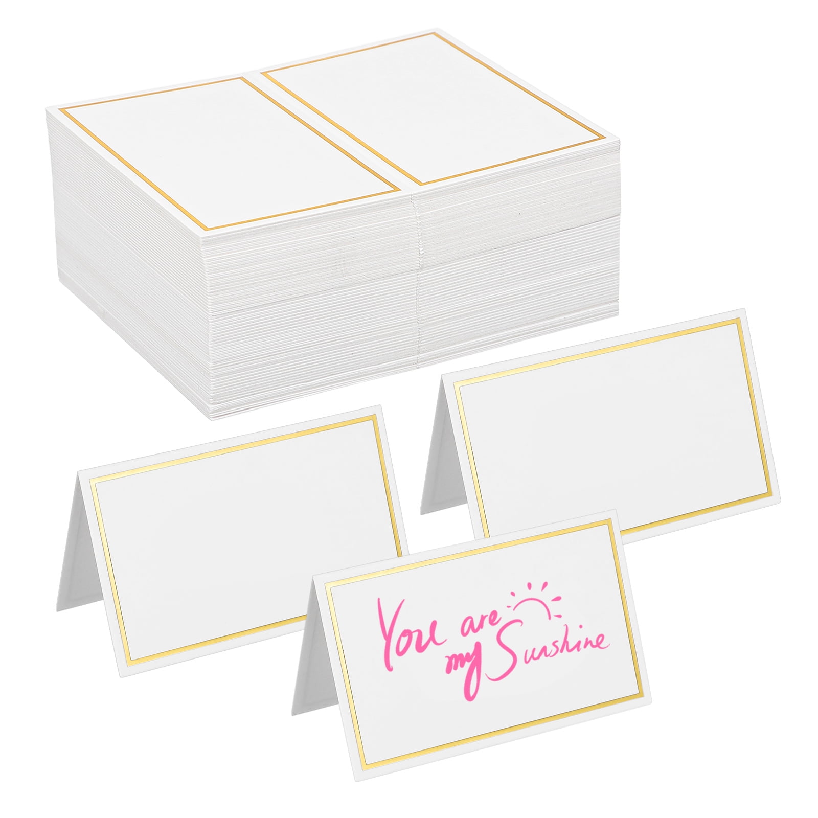 120pcs Table Tents Blank Paper Cards Tabletop Name Tags Table Signs ...