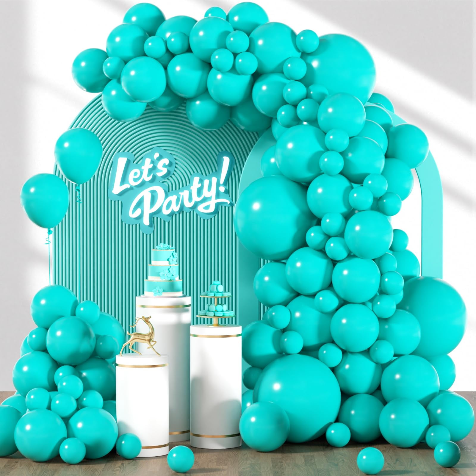120pcs Teal Balloons, 18 12 10 KKS1 5 inch Turquoise Balloons Different ...