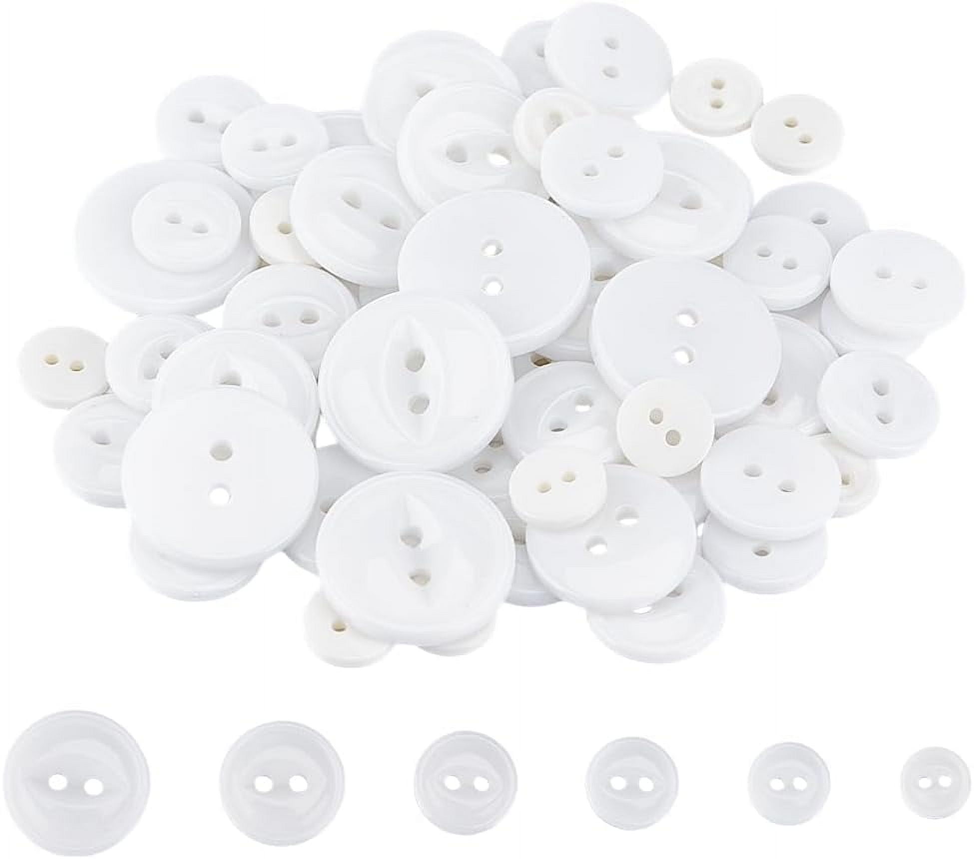 120pcs White Fish Eye Buttons for Crafts 2 Hole Cute Button for Sewing ...