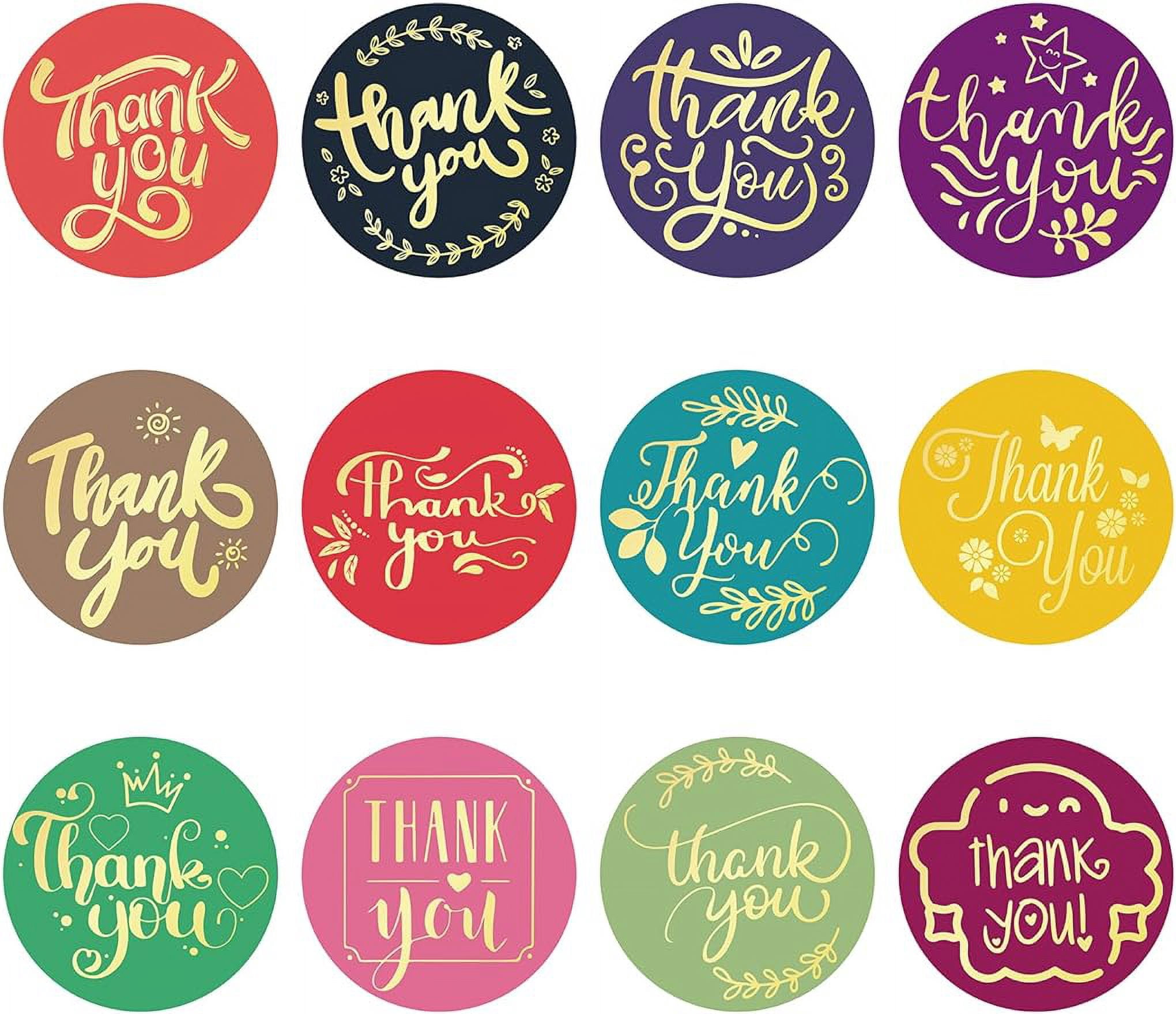 120pcs Word Gold Foil Stickers Embossed Certificate Seals Thank You ...