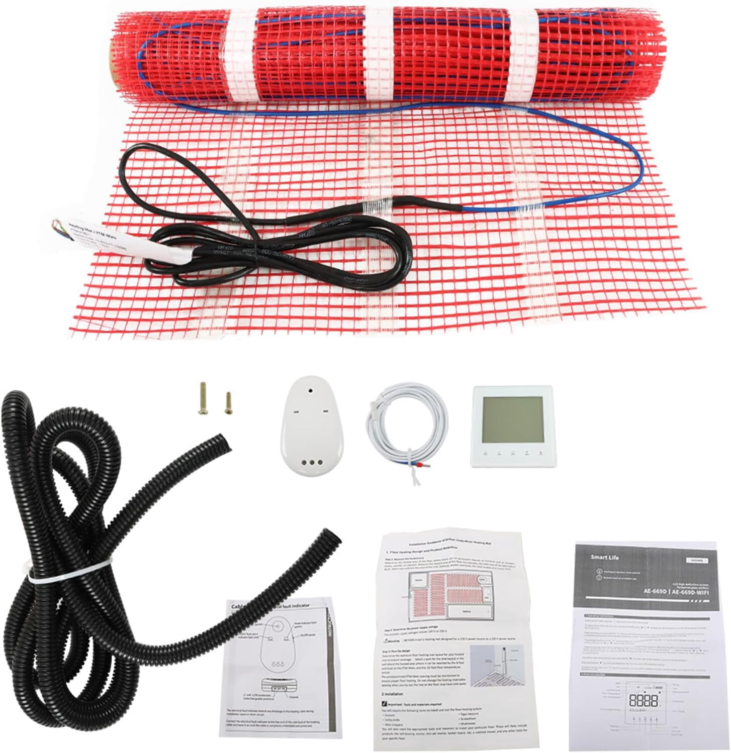 120v Electric Under Floor Heating System 10 Sqft Floor Heat Mat Kit ...