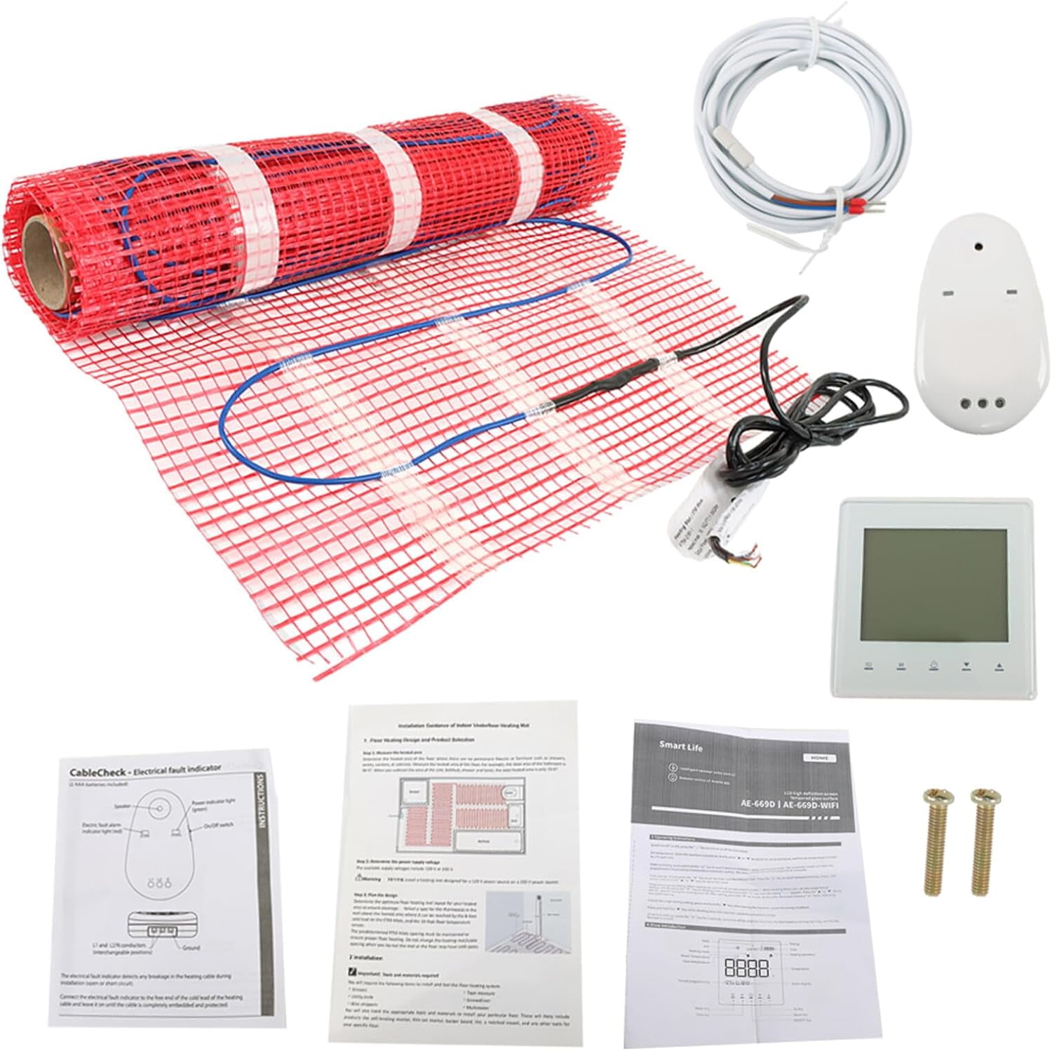 120v Electric Under Floor Heating System 15 Sqft Floor Heat Mat Kit ...