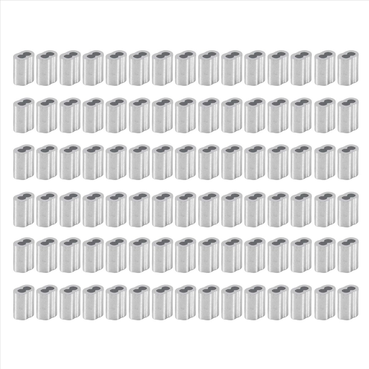 120x Aluminum Crimping Loop Sleeve for 2mm Diameter Wire Rope and Cable ...