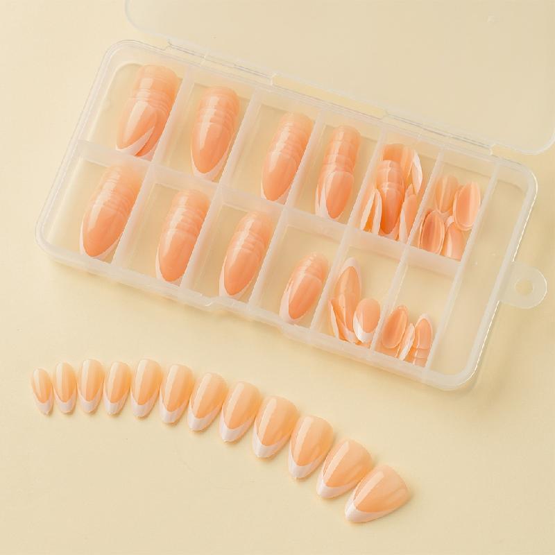 120x False Nails French Tip False Nails Full Stick on Nails Presses On ...