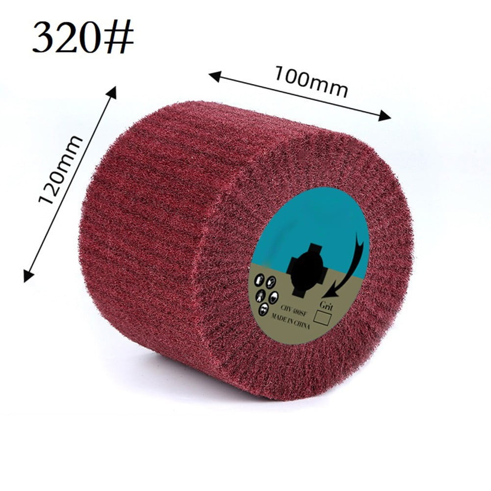 120x100mm Non-Woven Nylon Flap Brush Satin Drawing Polishing Wheel ...