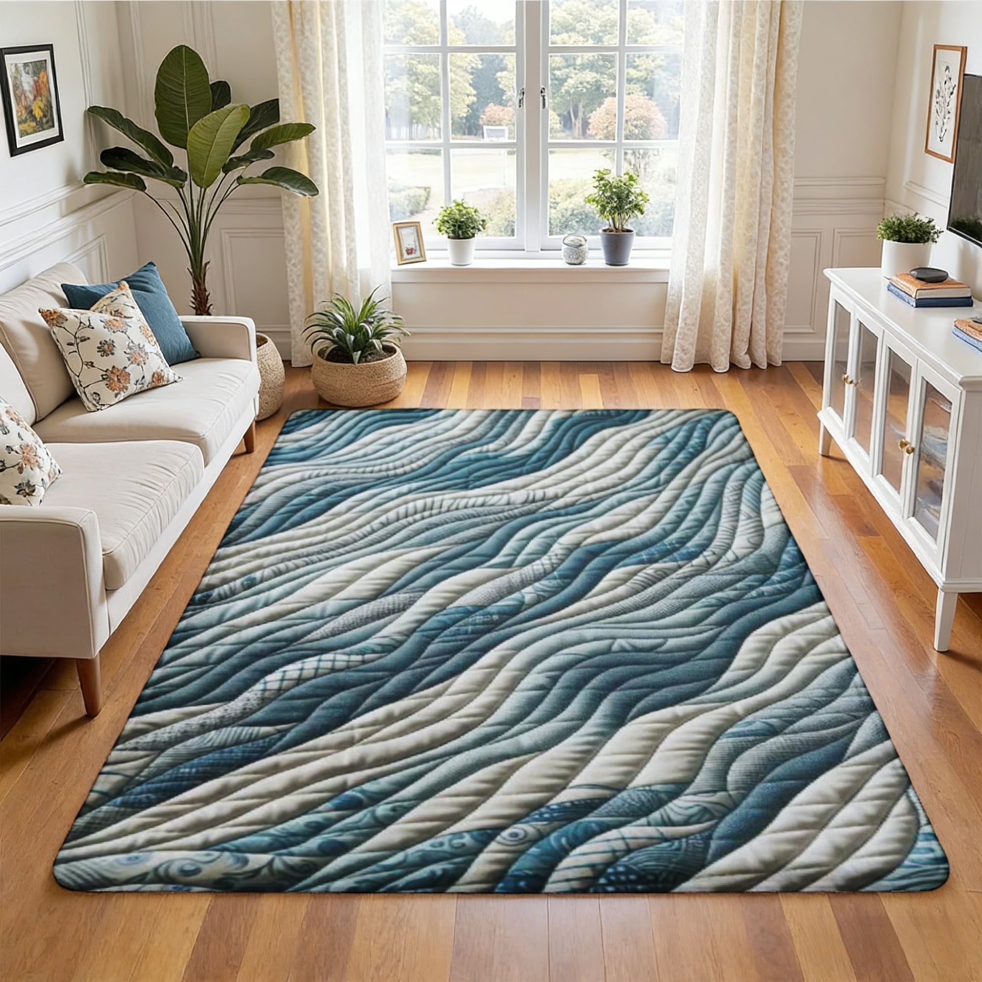 120x180cm Oversized Flannel Area Rug Non Slip Backing Soft Warm Plush ...