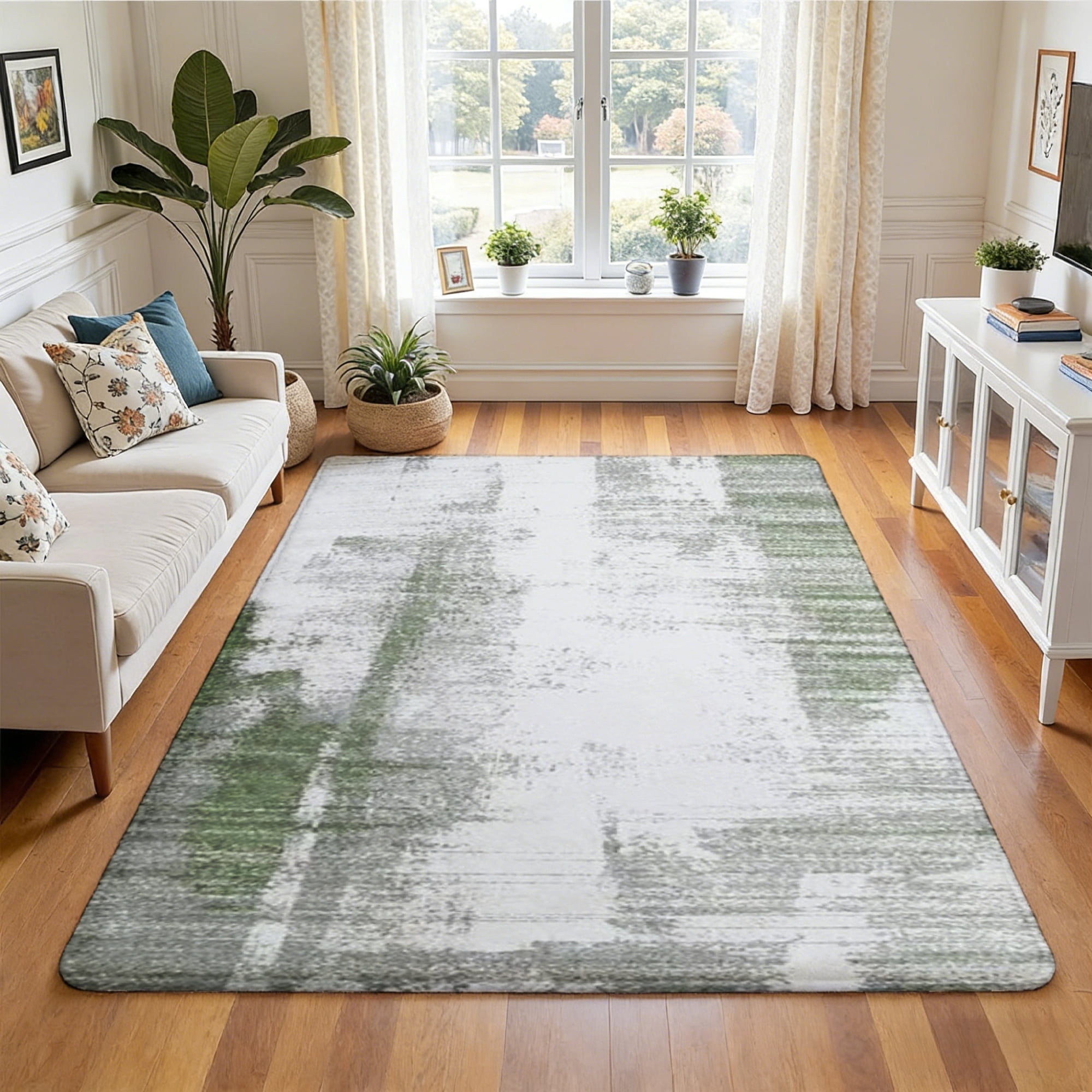 120x180cm Oversized Flannel Area Rug Non Slip Backing Soft Warm Plush ...