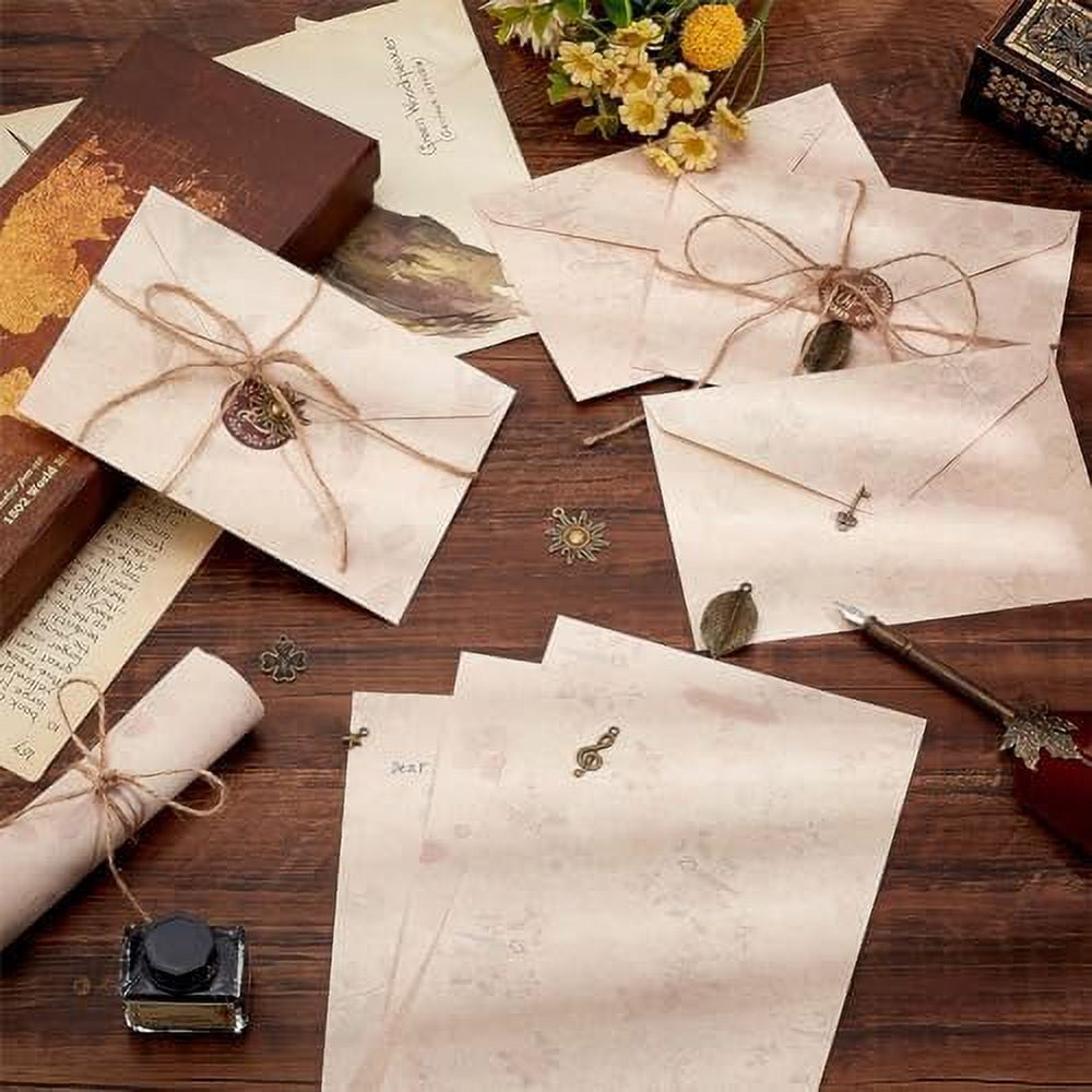 121 Pcs Letter and Envelopes Set Antique Charms Writing Stationery Set ...