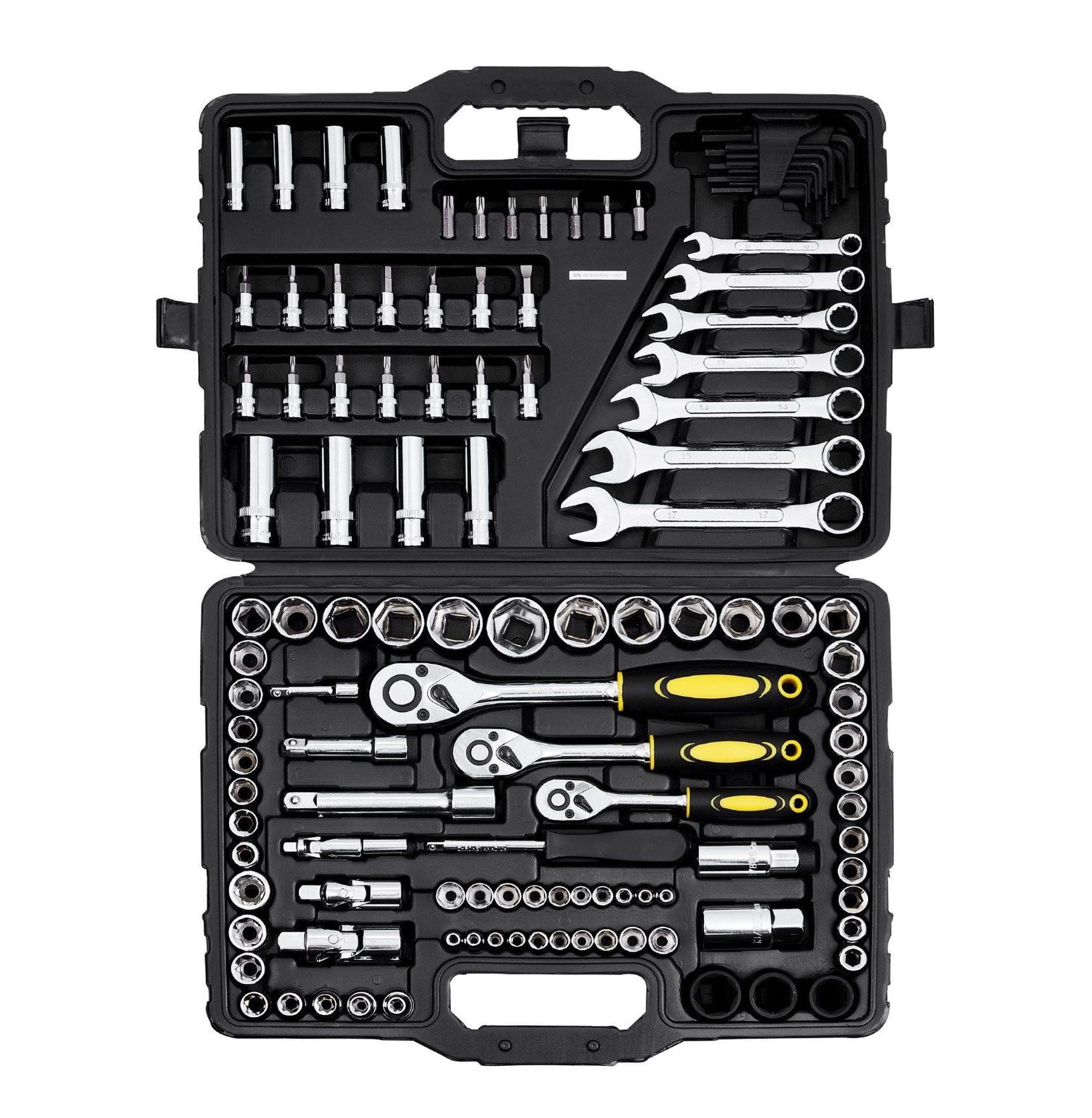 121-Piece Mechanics Tool Set - 1/4" 3/8" 1/2" Drive Socket Set, SAE ...