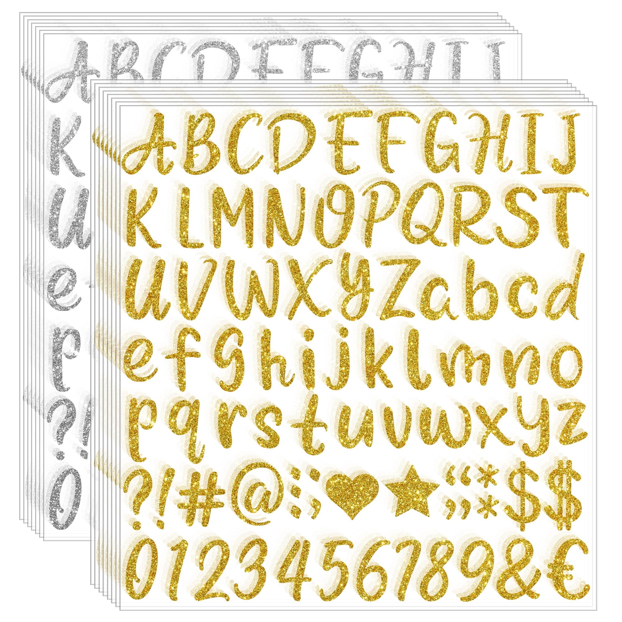 Neasyth Waterproof Glitter Vinyl Letter Stickers 1215pcs 1 Inch Self ...