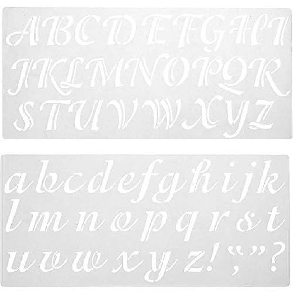 121724 Calligraphy Font Upper And Lower Case Alphabet Stencil, 2-Inch ...