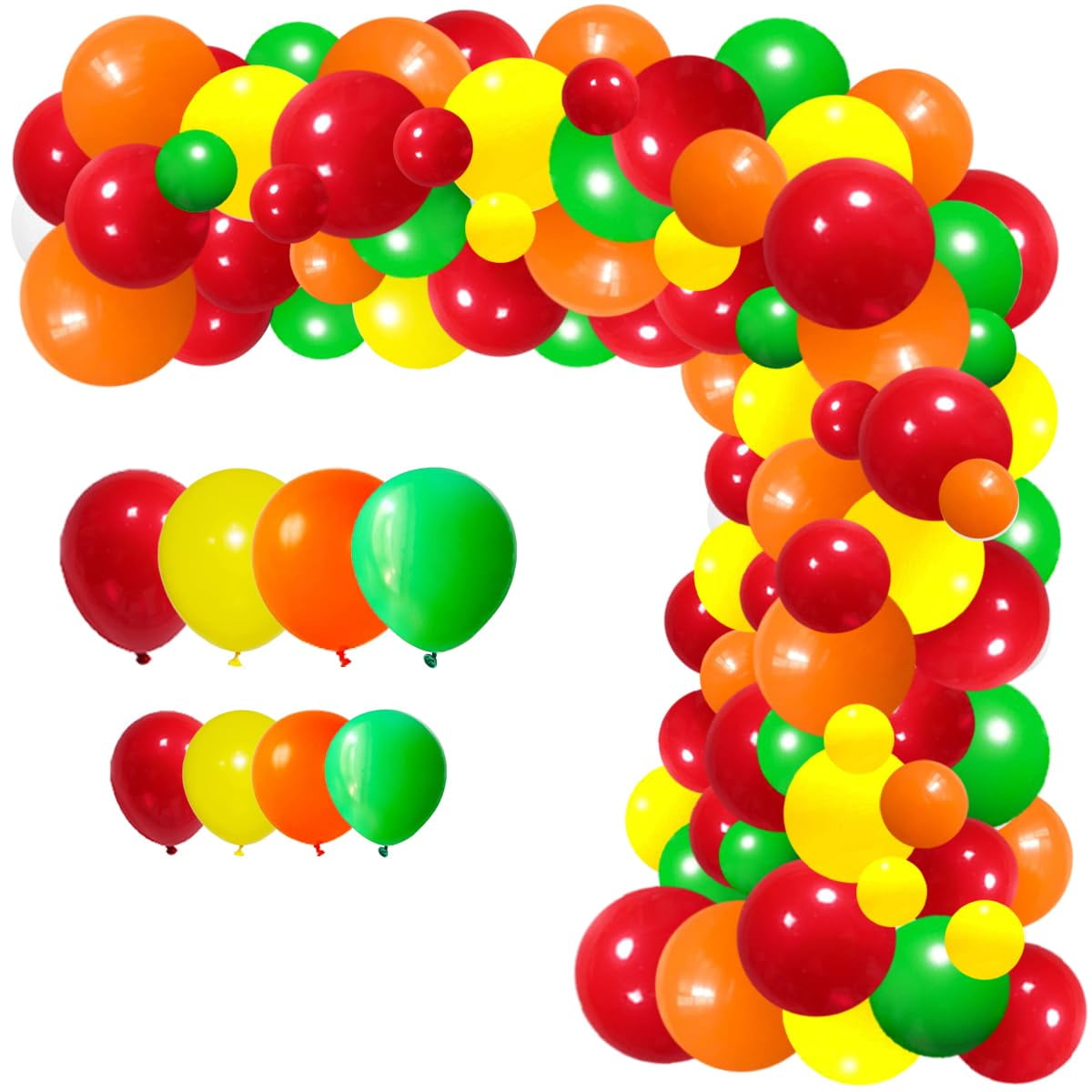 121PCS Rainbow Balloon Garland Kit - Primary Color Party Balloons for ...